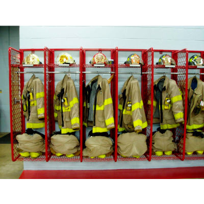 Red Rack™ Wall Mount Gear Storage Rack Locker, 6 Sections, 24"Wx20"Dx72 ...