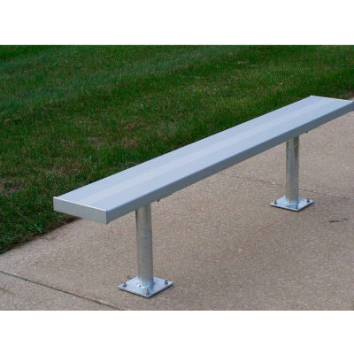 15' Aluminum Team Bench, Backless, Surface Mount