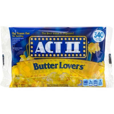 ACT II Butter Lovers Microwave Popcorn Bags, 2.75 oz, 36 Count ...