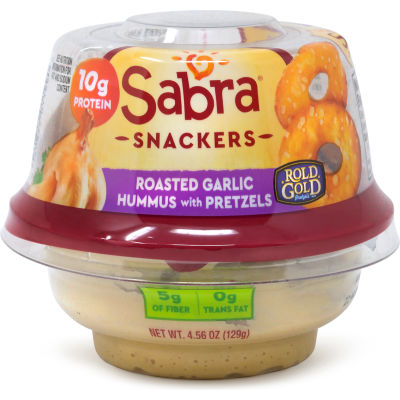 SABRA Roasted Garlic Hummus w/ Pretzel, 4.56 oz, 6 Count | B2946481 ...