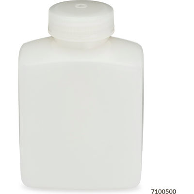 Bottle, Rectangular, HDPE , 48mm Polypropylene Screw Cap, 500mL (16oz ...