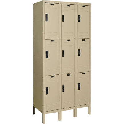 Hallowell® DigiTech™ 3-Tier 9 Door Electronic Access Locker, 12"Wx18 ...