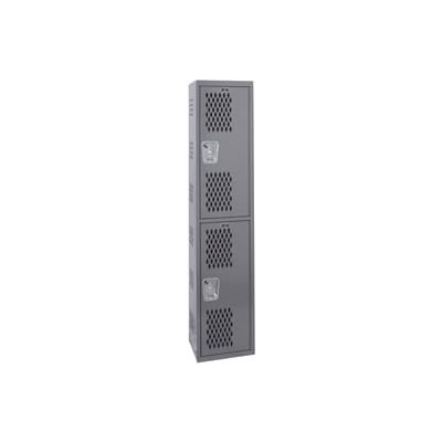 Hallowell® 2-Tier 2 Door Double-Point Ventilated Locker, 12"Wx18"Dx72"H ...