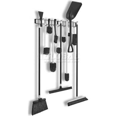 Horizon Manufacturing Utility/Sanitation Hook Rack, Black, 36-3/8", 16 ...