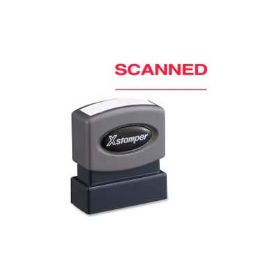 Xstamper® Pre-Inked Message Stamp, SCANNED, 1-5/8" x 1/2", Red ...