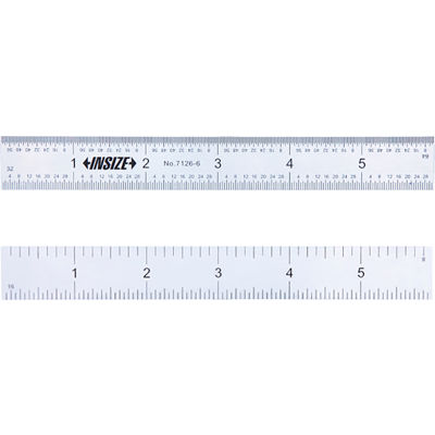 Insize Rigid Ruler, 6"L
