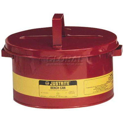Justrite Bench Can, 3-Gallon, Red, 10775