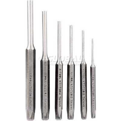 Pin Punch Set 6 Piece-3/32", 1/8", 5/32", 3/16", 1/4", 5/16" | B640227 - GLOBALindustrial.com