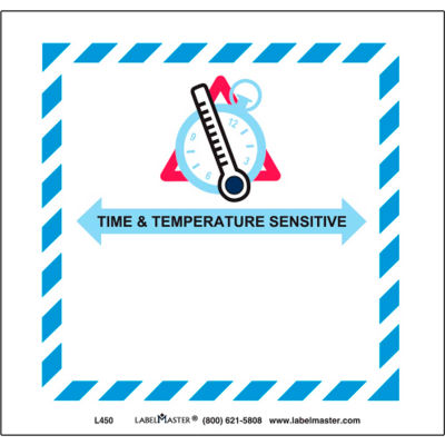 LabelMaster® Labels w/ "Time & Temperature Sensitive" Print, 4-3/4"L x ...