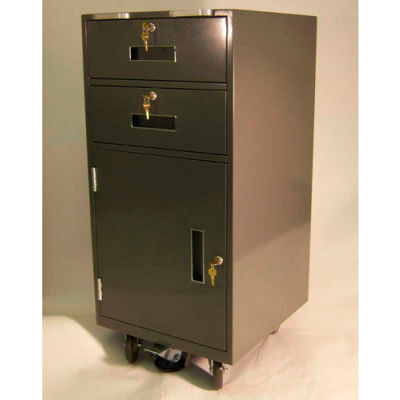 Fenco Bus Teller Pedestal Cabinet 204-BC-18-L-B - 2 Drawers Over Door ...