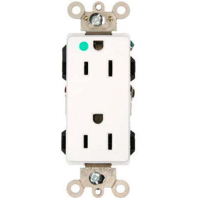 Leviton 16262-Hgw 15a, 125v, Decora Plus Dplx Recpt., Hospital Grade ...