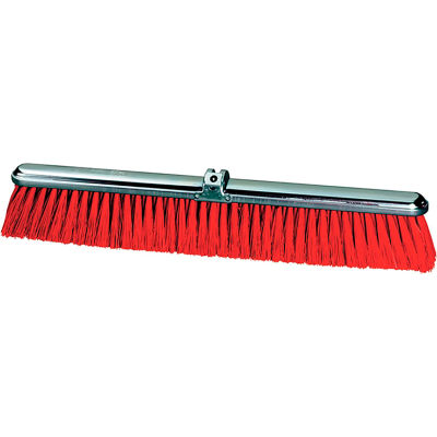 Milwaukee Dustless 18"W Push Broom Head with Red Polypropylene Bristles ...