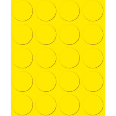 3/4" Yellow Magnetic Circles 20/Pk | B1939645 - GLOBALindustrial.com