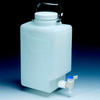 Thermo Scientific Nalgene™ Rectangular Fluorinated HDPE Carboy with Spigot, 20L, 1 Each