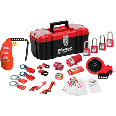 Master Lock® Lockout Toolbox, Premier Electrical Device Assortment, 4 ...