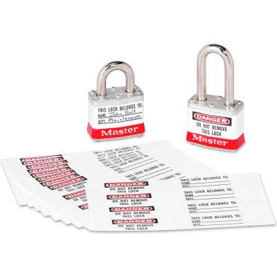 Master Lock® Lock Labels With Clear Laminate Overlabel, Pkg Qty 40, 461 ...
