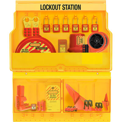 Master Lock® Deluxe Lockout Station, Premier Valve, Electrical ...