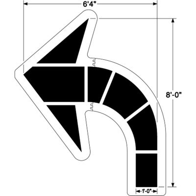 Newstripe Large Federal Curved Arrow Stencil, 1/8" Thick, PolyTough ...