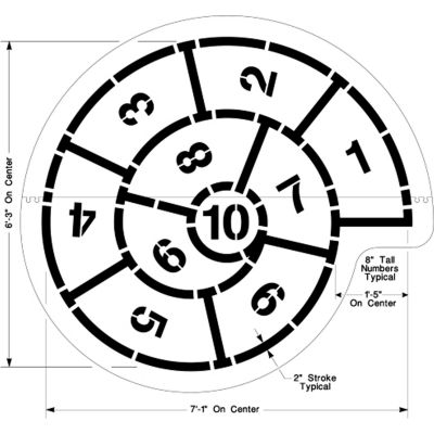 Newstripe Snail Hopscotch Playground Stencil, 1/8" Thick, PolyTough ...