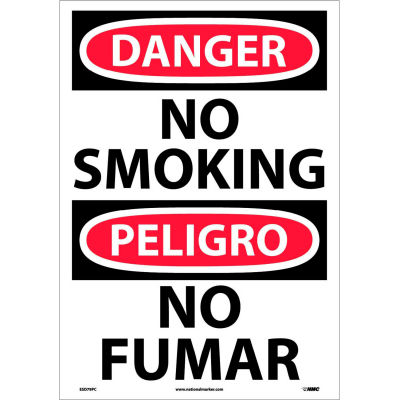 Signs | Multilingual | Bilingual Vinyl Sign - Danger No Smoking ...