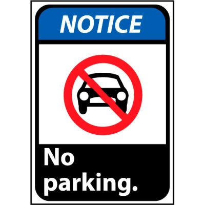 Notice Sign 14x10 Rigid Plastic - No Parking | B66892 ...