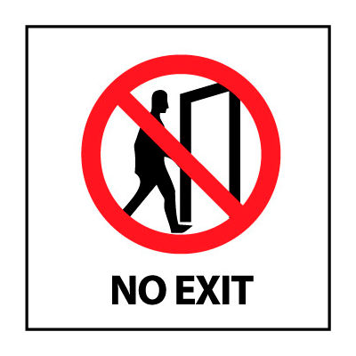 Graphic Safety Labels - No Exit
