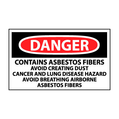 Roll of 500 Hazard Warning Vinyl Labels - Danger Contains Asbestos ...