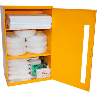 Wall Mount Spill Containment Cabinet, X-Large, 24"W x 12"D x 35"H, Oil Only
