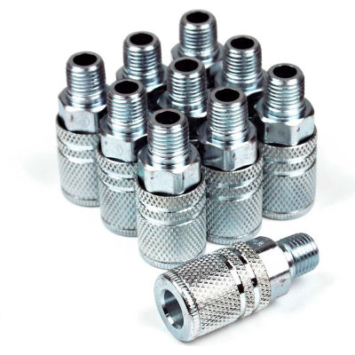 Primefit M-Style 6-Ball Coupler 1/4" x 1/4" Male Steel - Pack of 10 ...