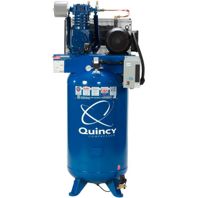 Quincy QT™ Max Two-Stage Air Compressor, 7.5 HP, 80 Gallon, Horizontal ...