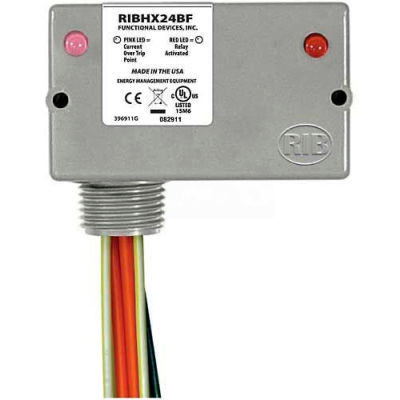 RIB® Enclosed Relay/AC Sensor RIBHX24BF, 20A, SPST-NO, 24VAC/DC, Mini ...