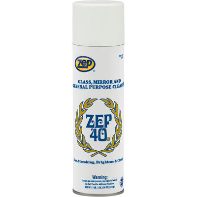 Zep 40 Glass, Mirror, & General Purpose Cleaner, 20 oz. Aerosol Can, 12 ...