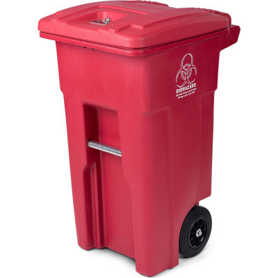 Toter Regulated Medical Waste Cart With Bio Hazard Logo, 32 Gallon ...