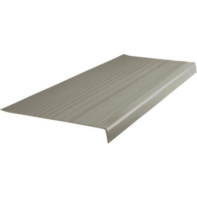 Vinyl Heavy Duty Ribbed Stair Tread Square Nose 12.5" x 48" Pewter