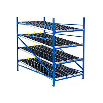 UNEX RR99S2W4X6-A Gravity Flow Roller Rack with Wheel Bed Add-On 48"W x ...