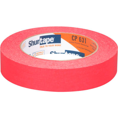 Shurtape® General Purpose Grade, Colored Masking Tape, Red, 24mm x 55m ...