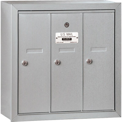 3500 Series 4B+ Vertical Mailbox, 3 Doors, Surface Mounted, Aluminum ...