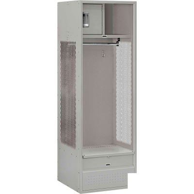 Steel Gear Locker With Open Front, 24"Wx24"Dx72"H, Gray, Unassembled ...