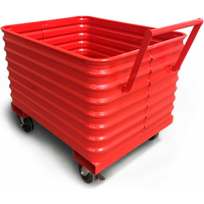 Steel King Rolling Push Cart Hopper - Orange - 40" x 48" x 24" - 4000lb ...