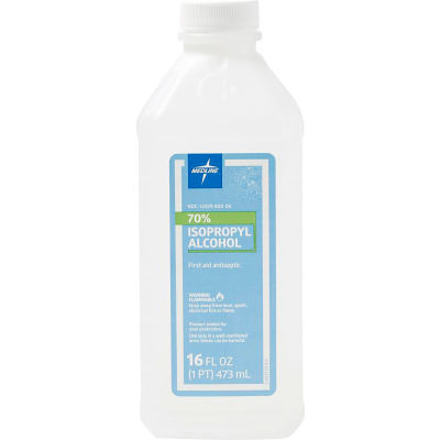 Medline MDS098003Z 70% Isopropyl Rubbing Alcohol, 16 oz. Bottle - Pkg ...