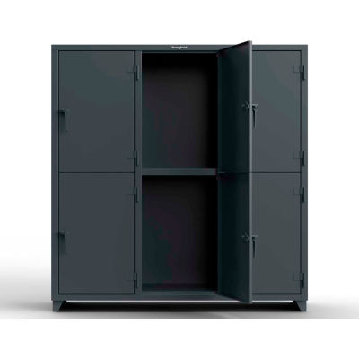 StrongHold® 2-Tier 6 Door Extra Heavy Duty Locker, 72"W x 24"D x 75"H ...