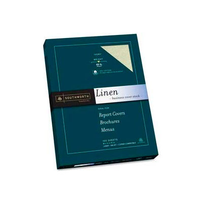 Southworth® Linen Cover Stock Paper, 8-1/2" x 11", 65 lb, Linen, Ivory ...