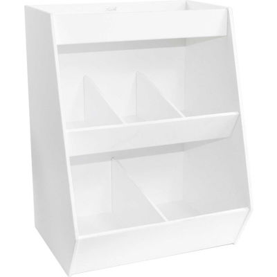 TrippNT™ White Lab Storage Bin with 5 Fixed Compartments and 1 Shelf ...