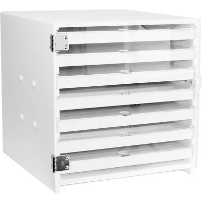 TrippNT™ White HDPE Mega 108 Column HPLC Locking Storage Cabinet, 15"W ...
