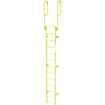 13 Step Steel Walk Through With Handrails Fixed Access Ladder, Yellow ...