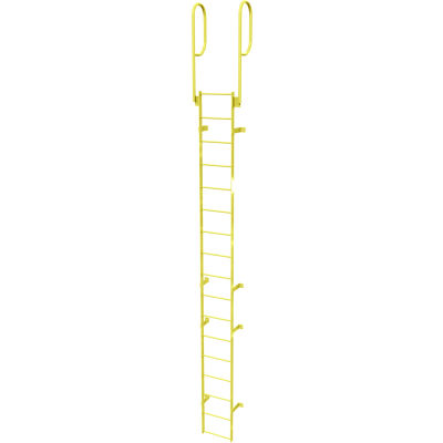 17 Step Steel Walk Through With Handrails Fixed Access Ladder, Yellow ...