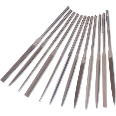 Import 12 Piece Needle File Set Length: 6.25", Cut 3, No. of Pieces: 12 ...