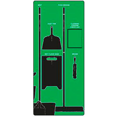 Accuform Signs Clean & Mop Store-Board™, Max Duty Aluminum, Green on Black