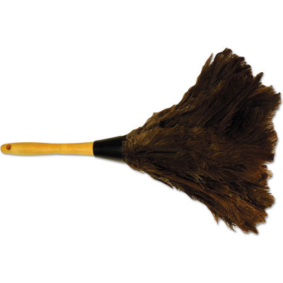 Professional Ostrich Feather Duster, Gray, 14", Wood Handle