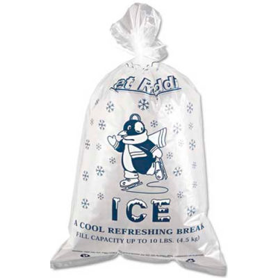 Inteplast Group Printed Ice Bags, 12"W x 21"L, 1.5 Mil, 10 Lb. Capacity ...